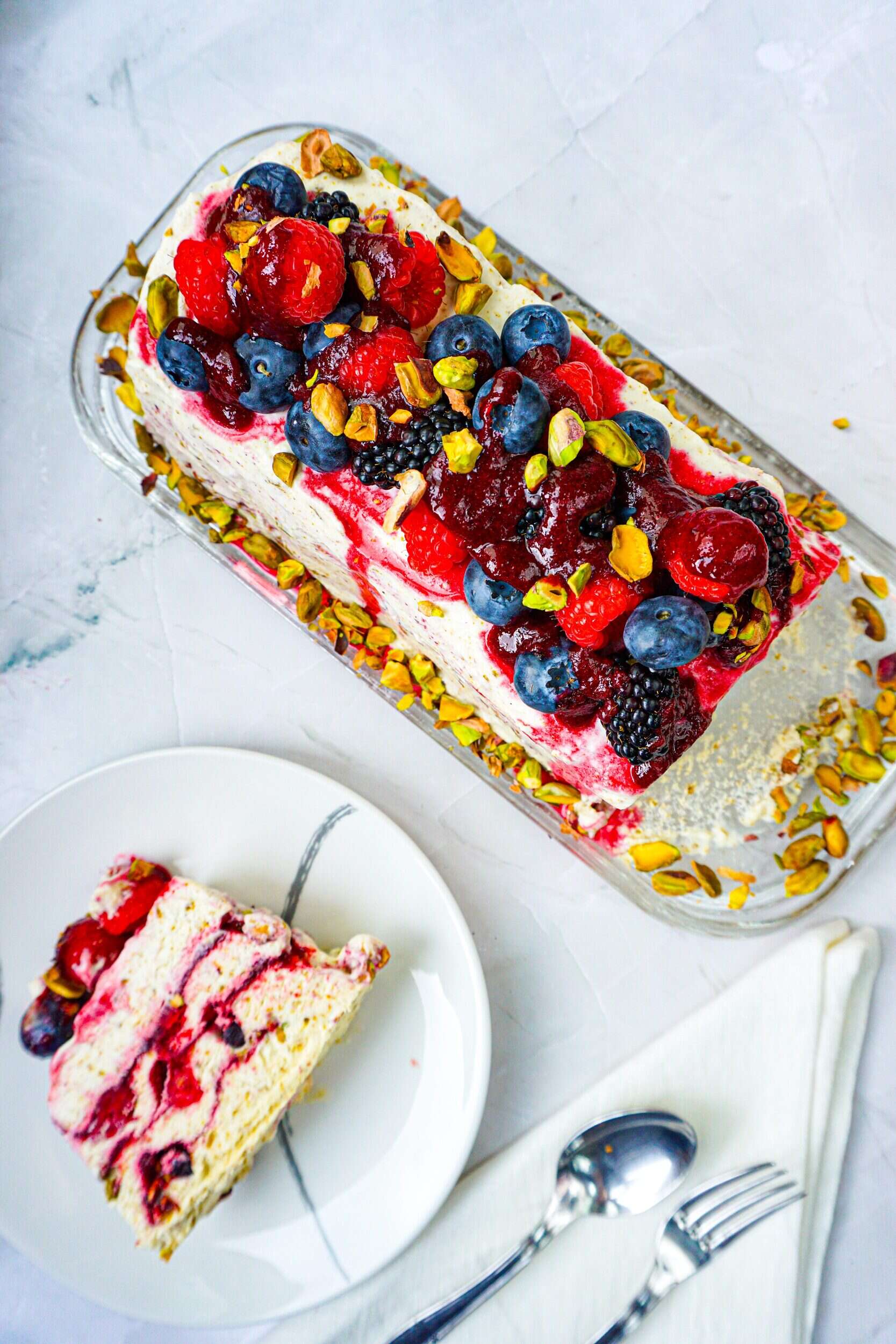 Pistachio and Berry Semifreddo - The Royal Sweet